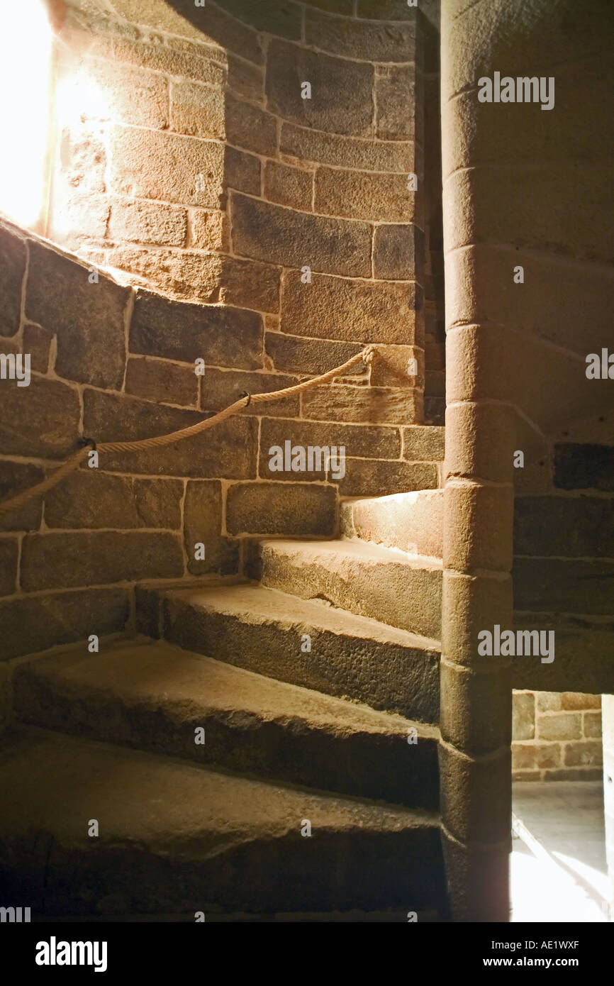 STAIRS INSIDE OF DUCHESSE ANNE CASTLE KEEP 13th Century DINAN BRITTANY ...