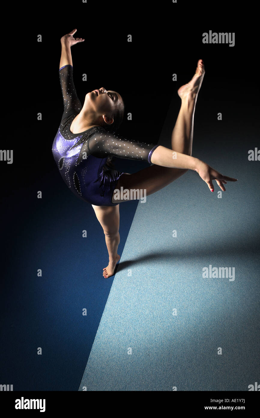 Ballet gymnast gymnastic dancer on floor Stock Photo - Alamy