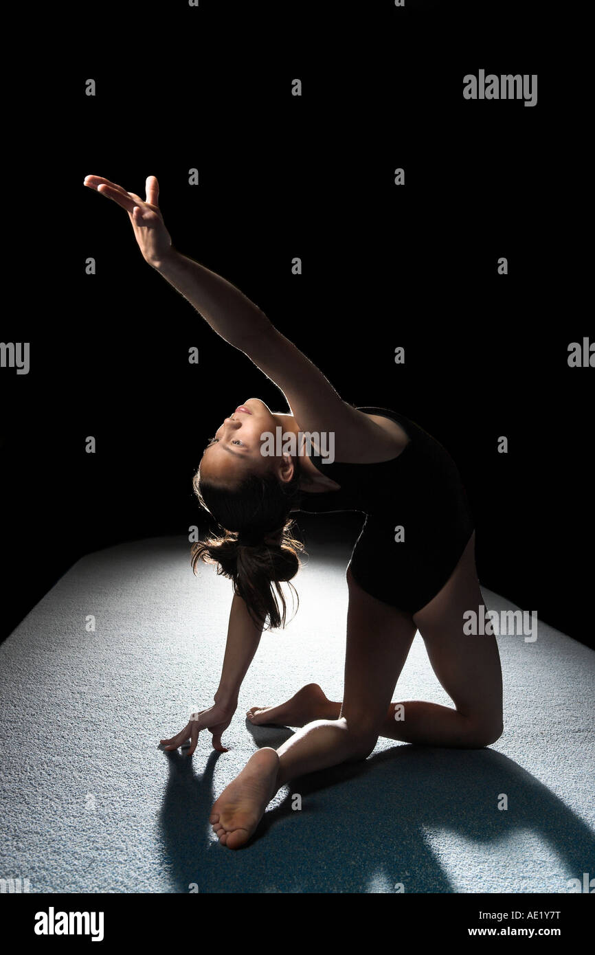 Ballet gymnast gymnastic dancer on floor Stock Photo - Alamy