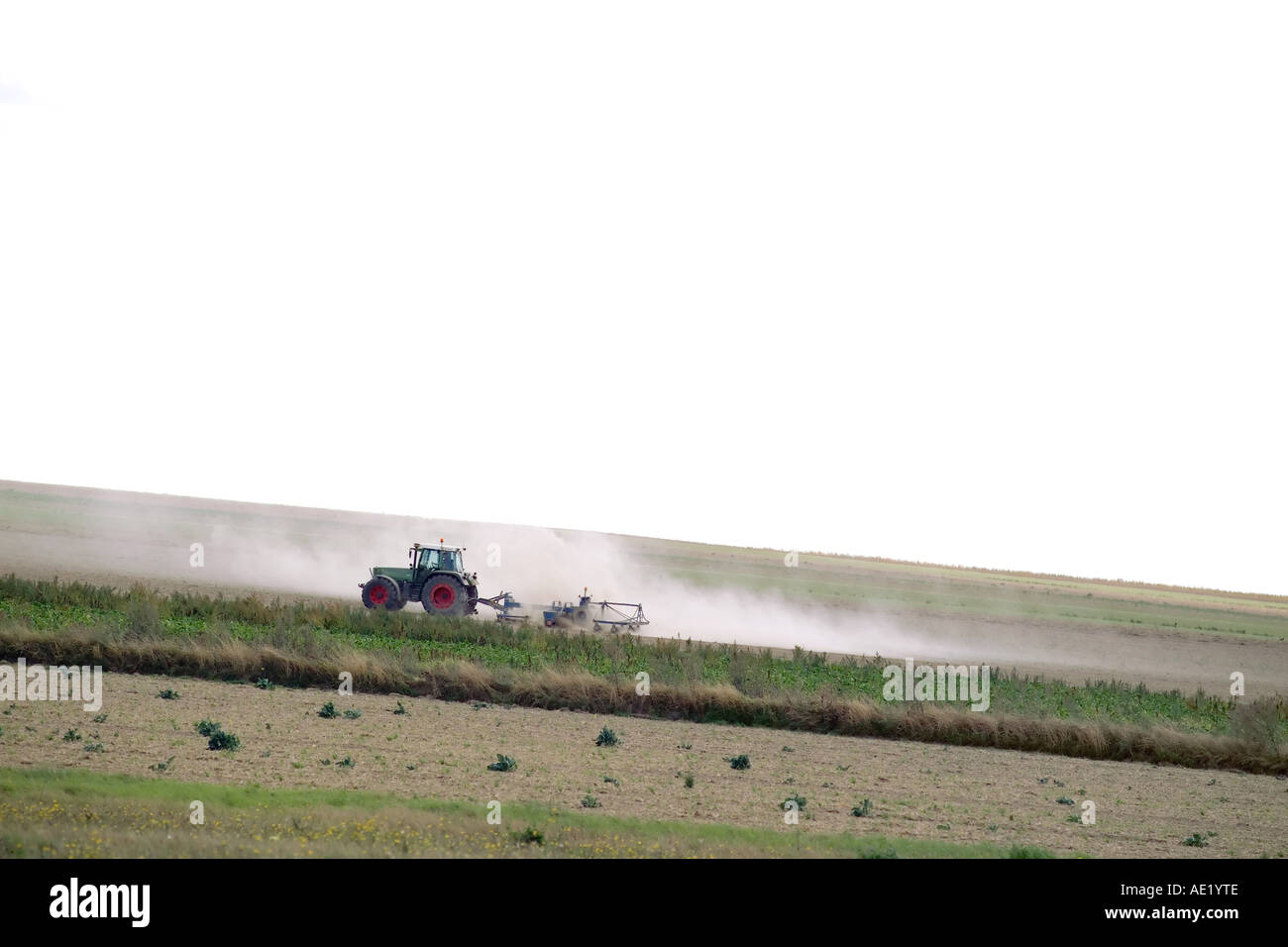 Tractor field farming, Lorraine, France Stock Photo - Alamy
