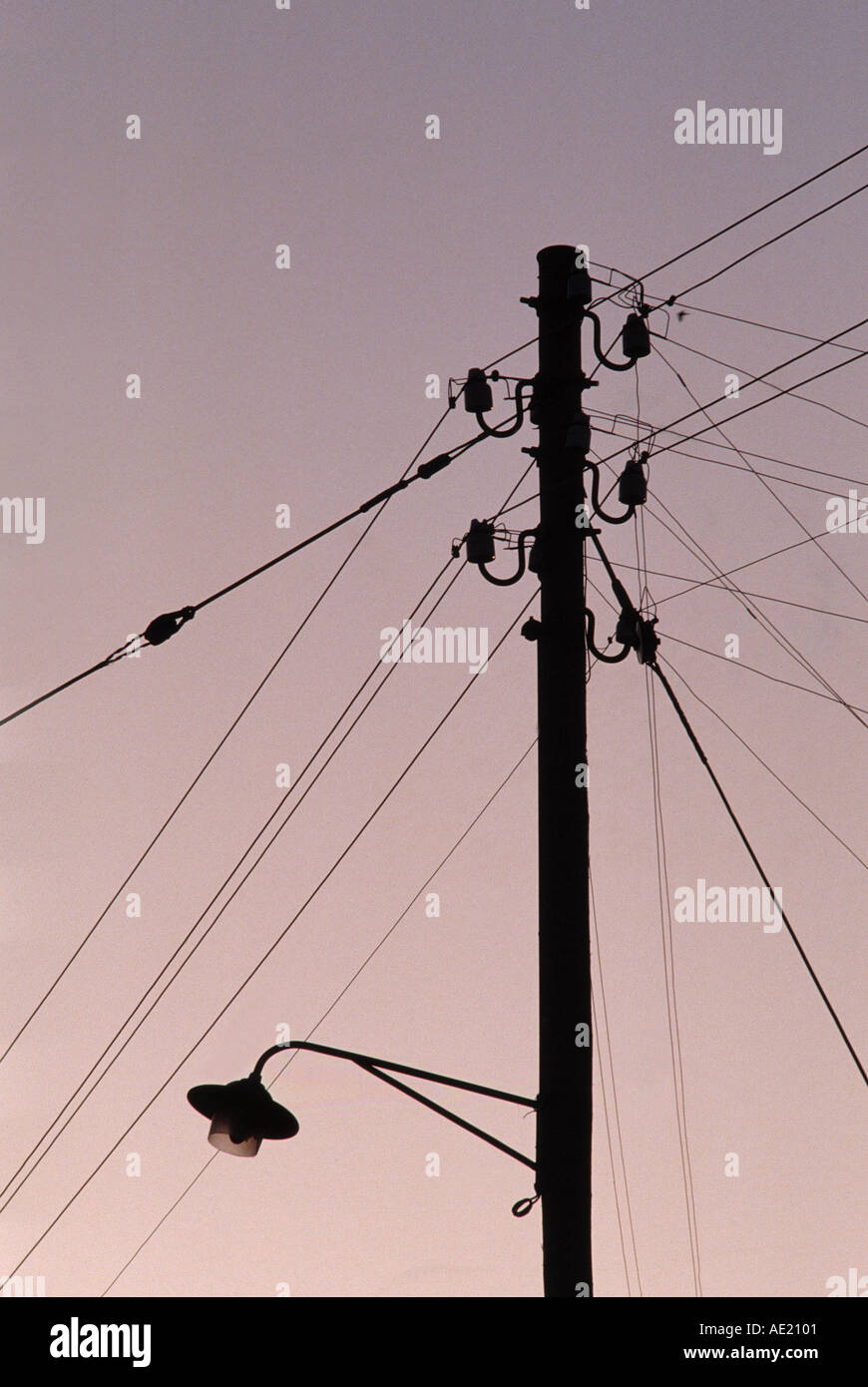 telephone lines at evening Stock Photo - Alamy