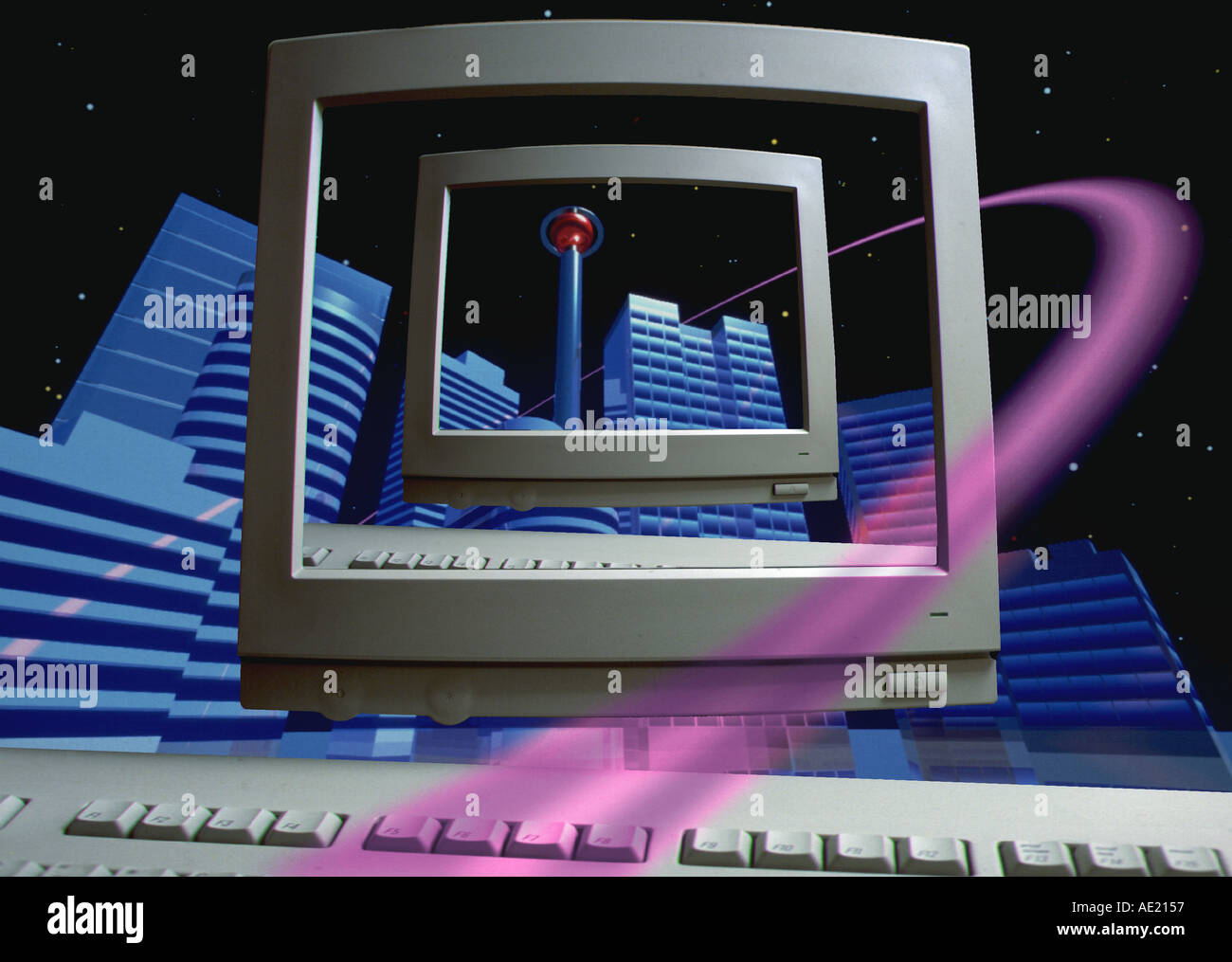 digital enhancement symbolism for digital communication Stock Photo - Alamy