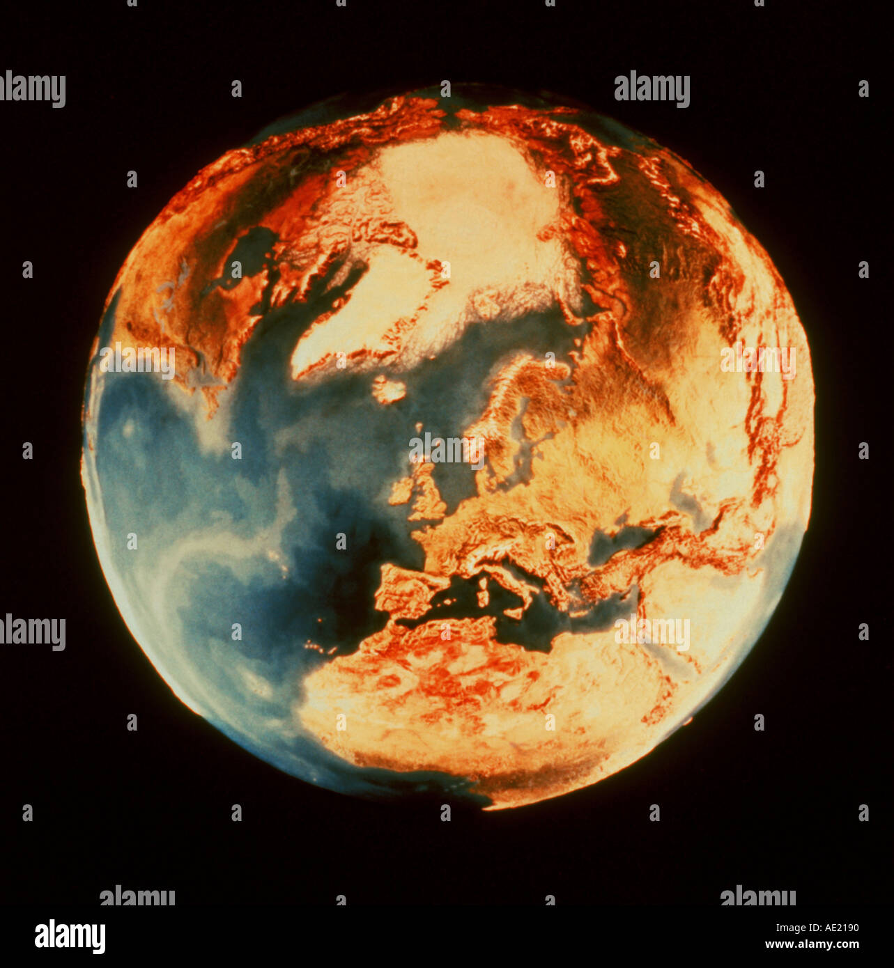 relief model of planet earth Stock Photo - Alamy