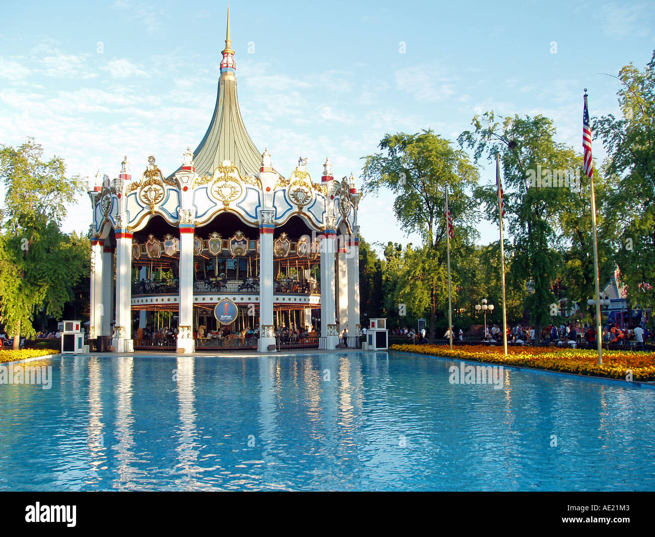 Six Flags Amusement Park Carousel & Pool Stock Photo - Alamy