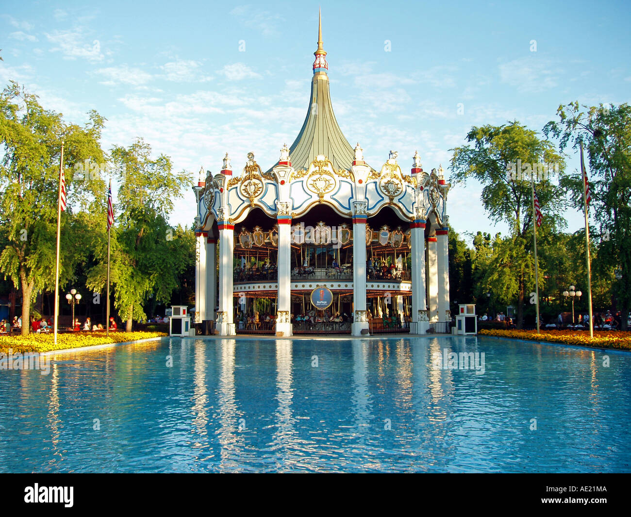 Amusement park entrance flags hi-res stock photography and images - Alamy