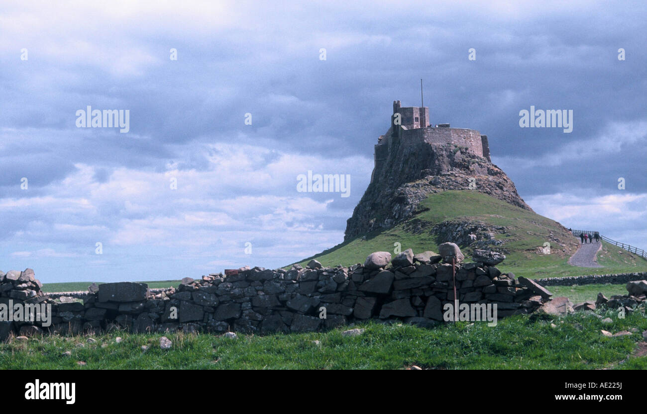 Lindisfarne Castle on outcrop Stock Photo - Alamy