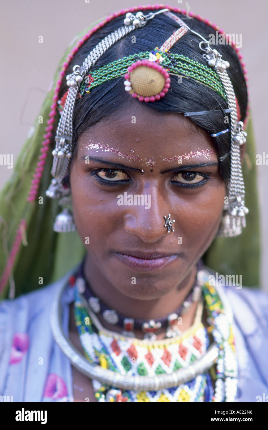 India Rajasthan Pushkar woman portrait Stock Photo - Alamy