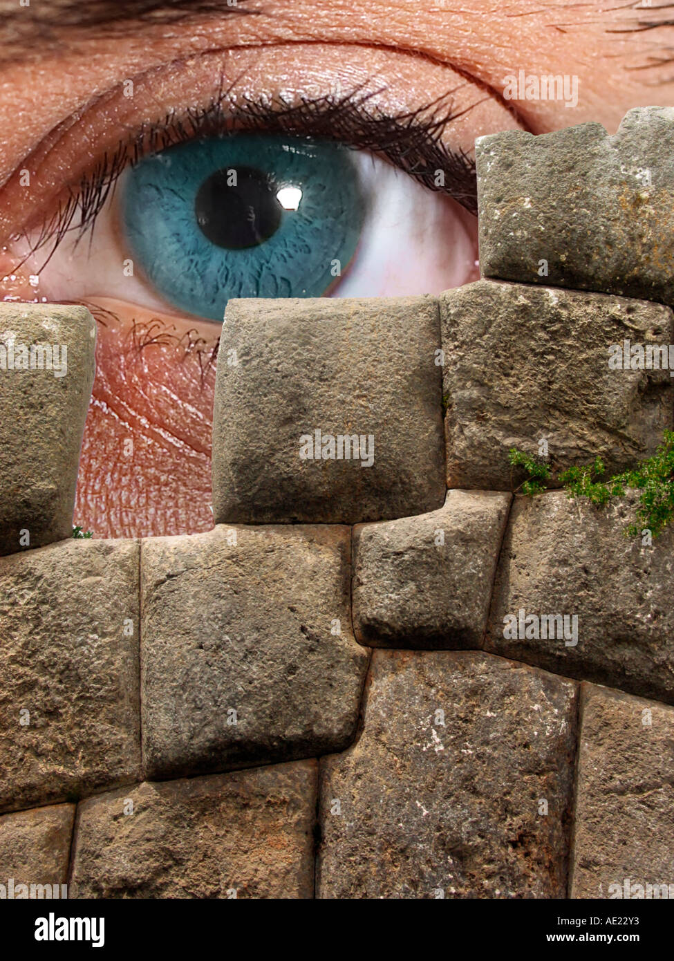 eye behind stone blocks Stock Photo - Alamy