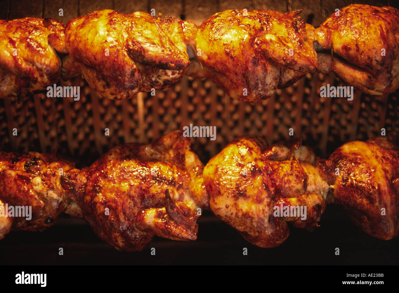 cooked chickens roasting Stock Photo - Alamy
