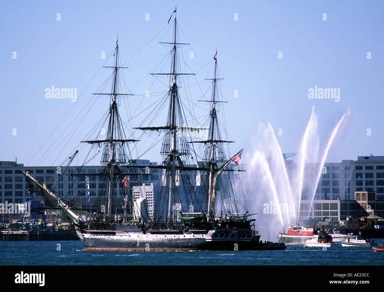 USS Constitution, Boston Harbor Stock Photo - Alamy