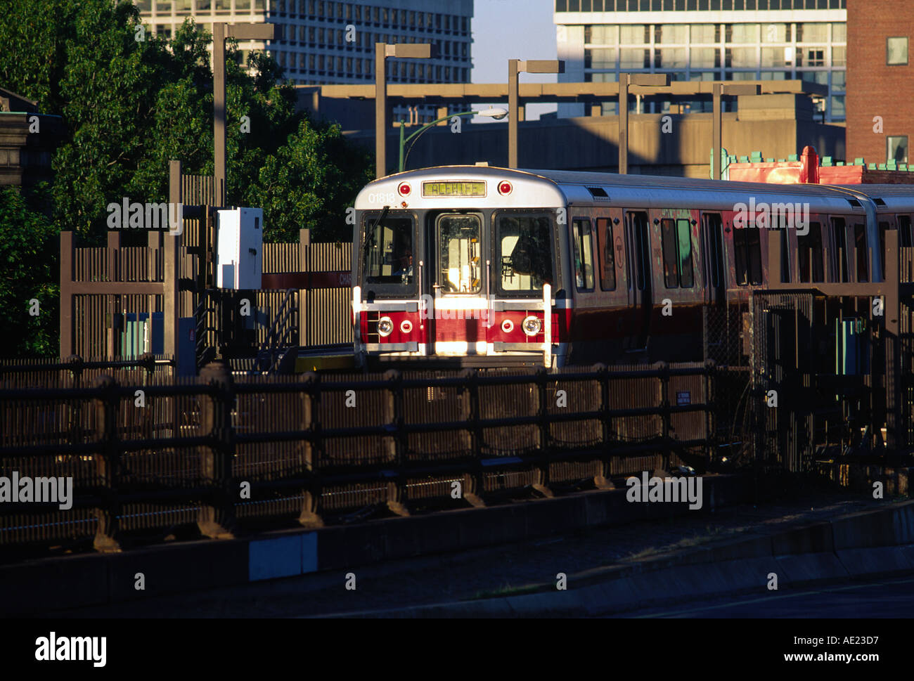 Red line subway train, Boston, Massachusetts Stock Photo - Alamy