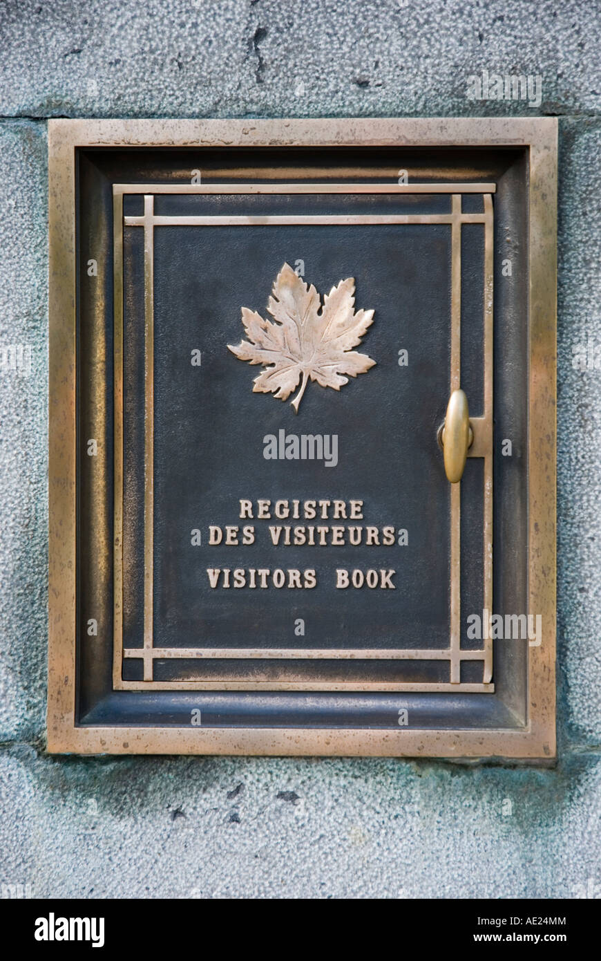 Hill 62 Canadian Memorial Visitors Book Stock Photo - Alamy