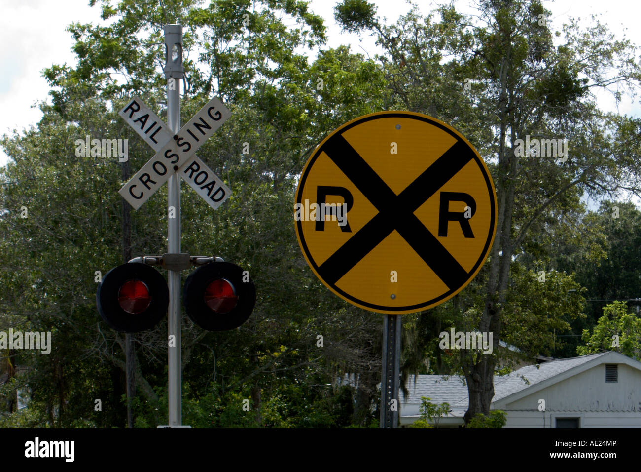 Railroad Crossing Signs Stock Photo - Alamy