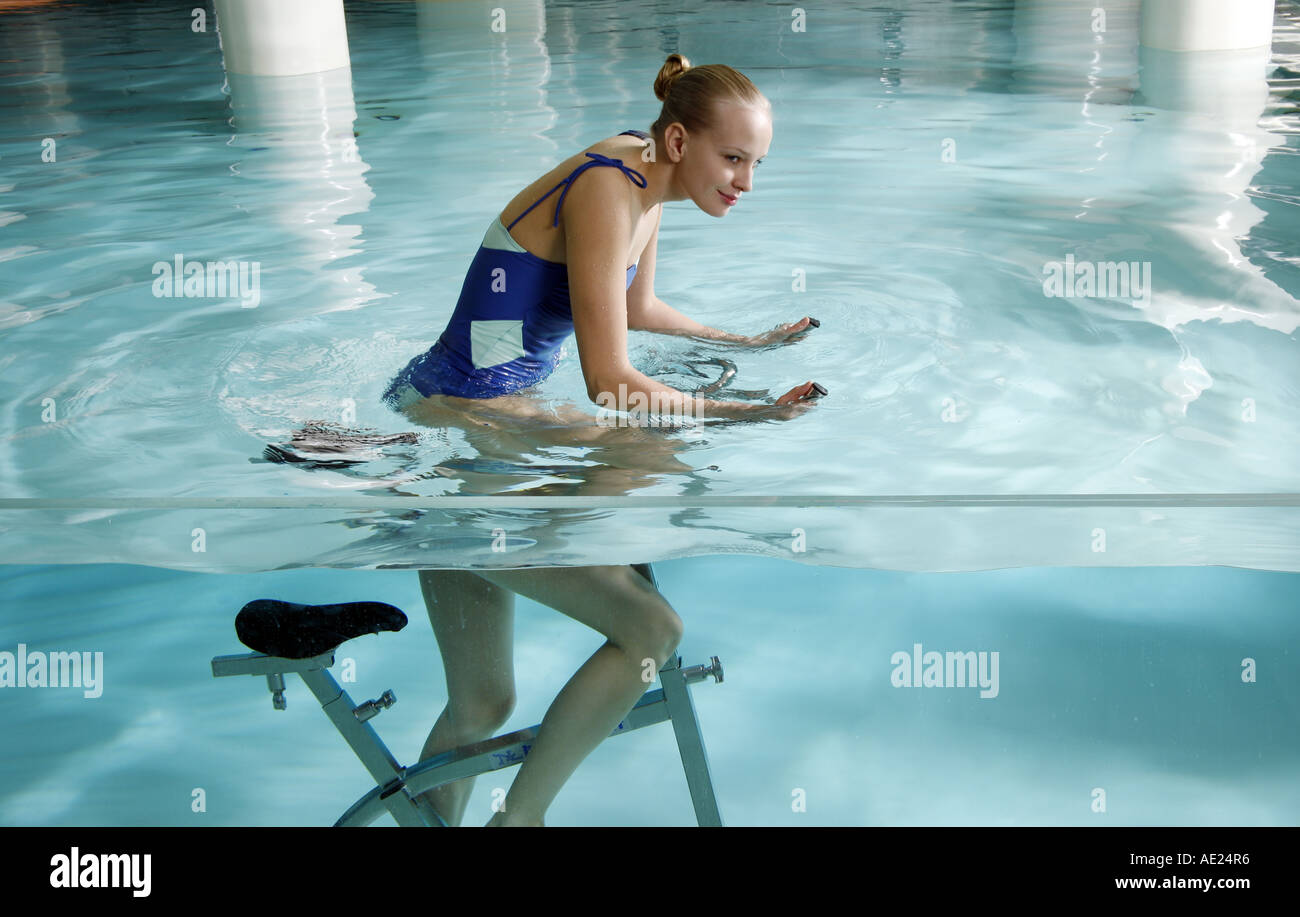 The water bicycle in swimming pool hi-res stock photography and images ...