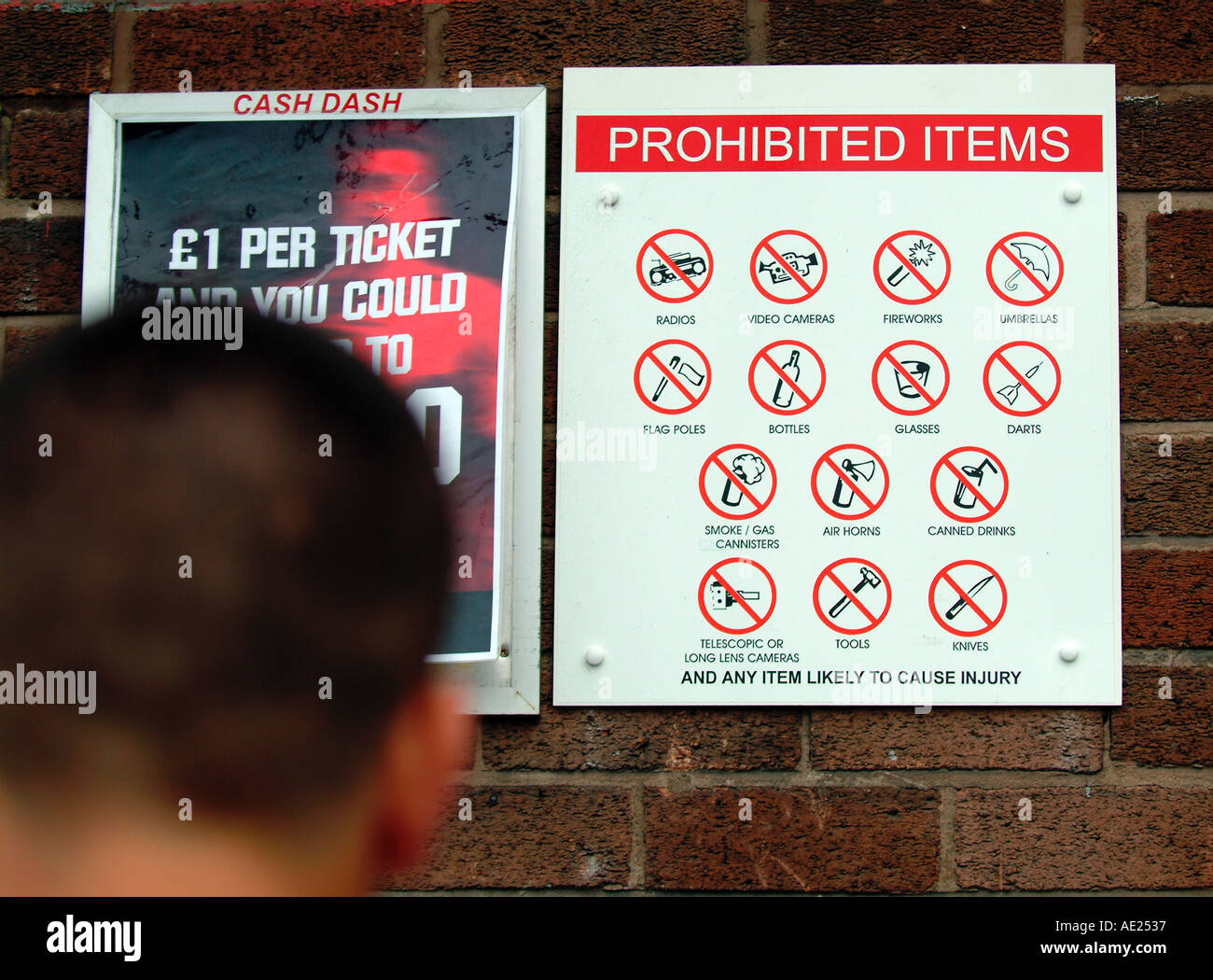 Prohibited items manchester united stadium hi-res stock photography and ...