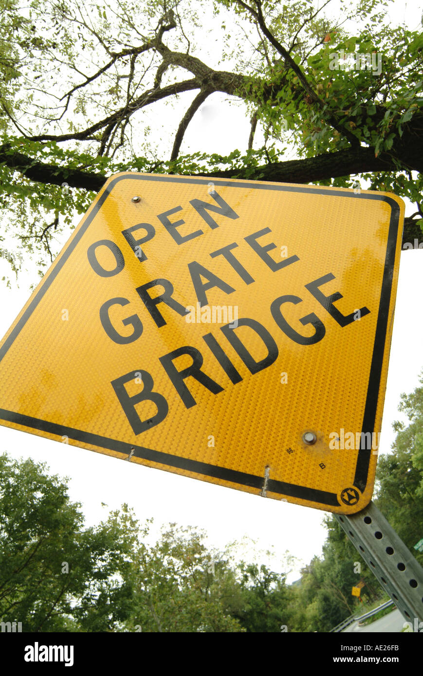 open grate bridge pennsylvania road sign Stock Photo - Alamy