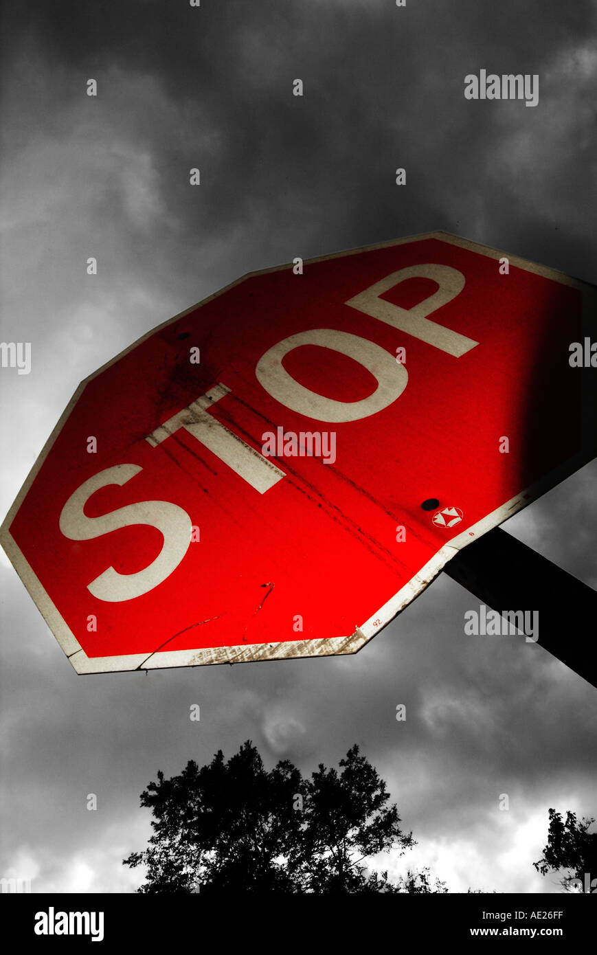 stop sign low grip slide spin tyre worn brake car crash danger accident ...