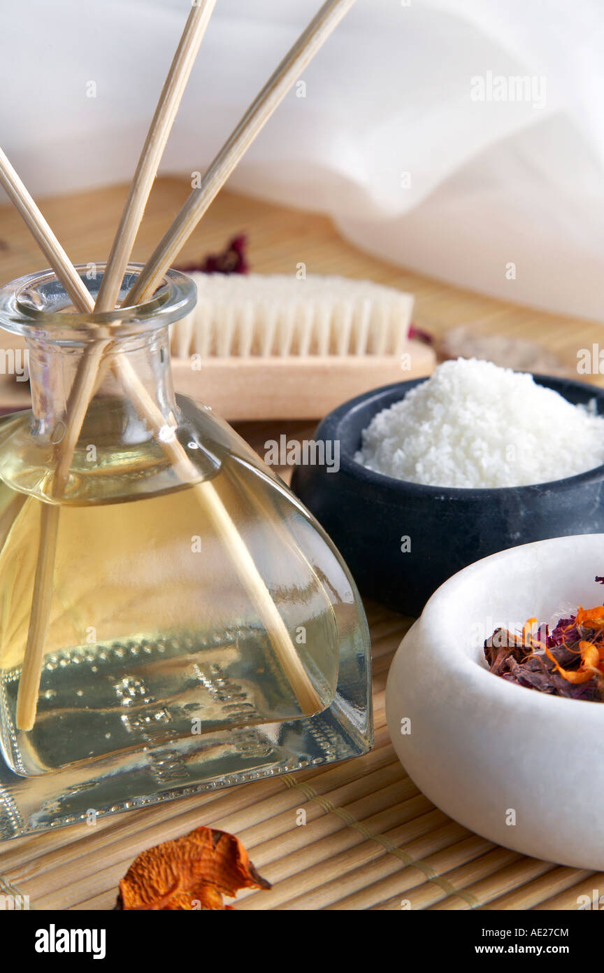 Aromatic sticks and bath salts Stock Photo - Alamy