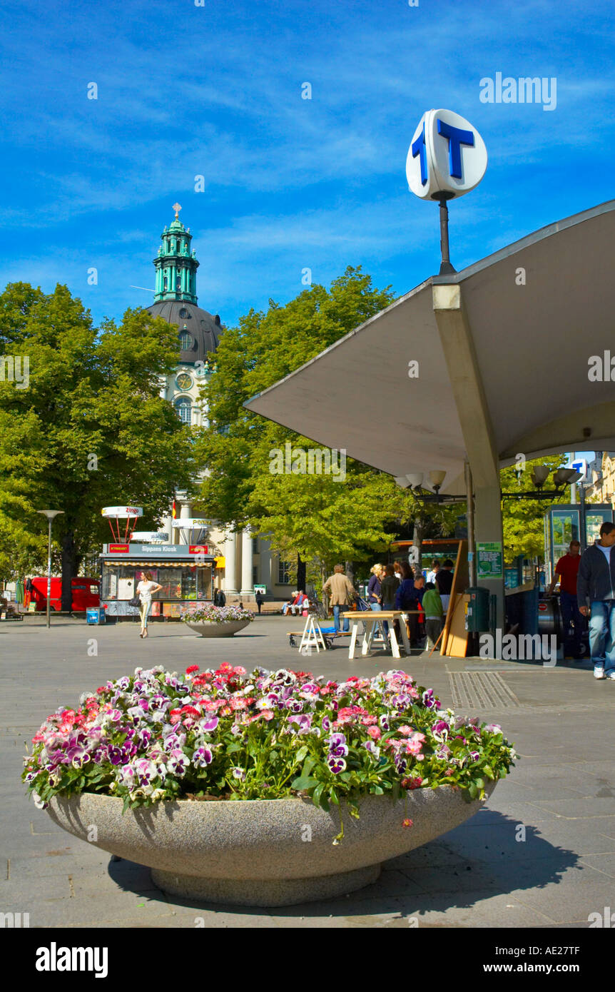 Odenplan square with Gustav Vasa church in central Stockholm Sweden EU ...