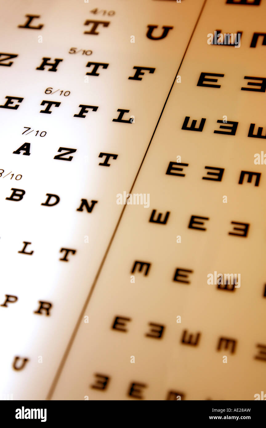 Chart to test sight Stock Photo - Alamy