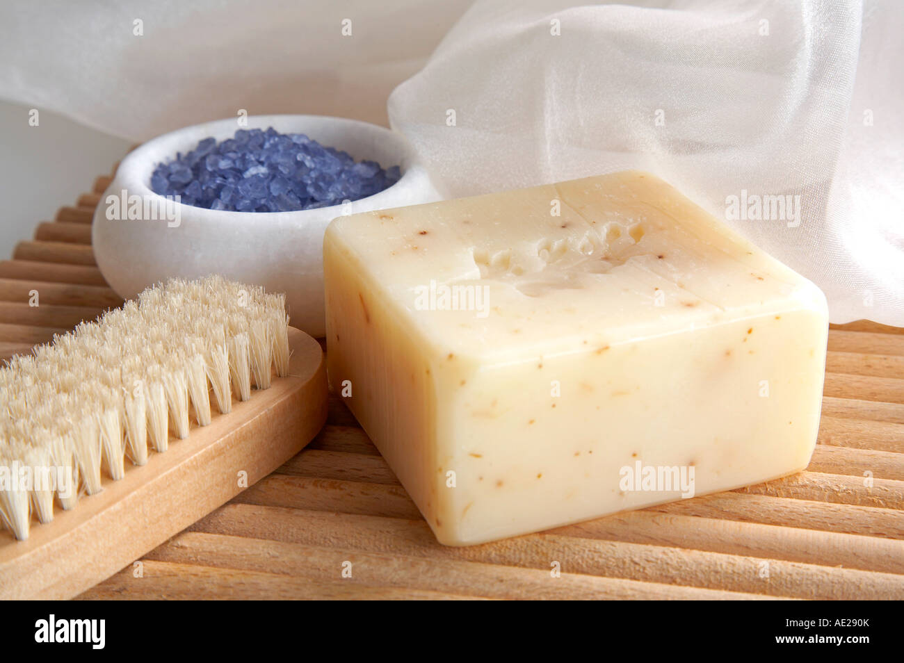 Collection of bath toiletries Stock Photo - Alamy