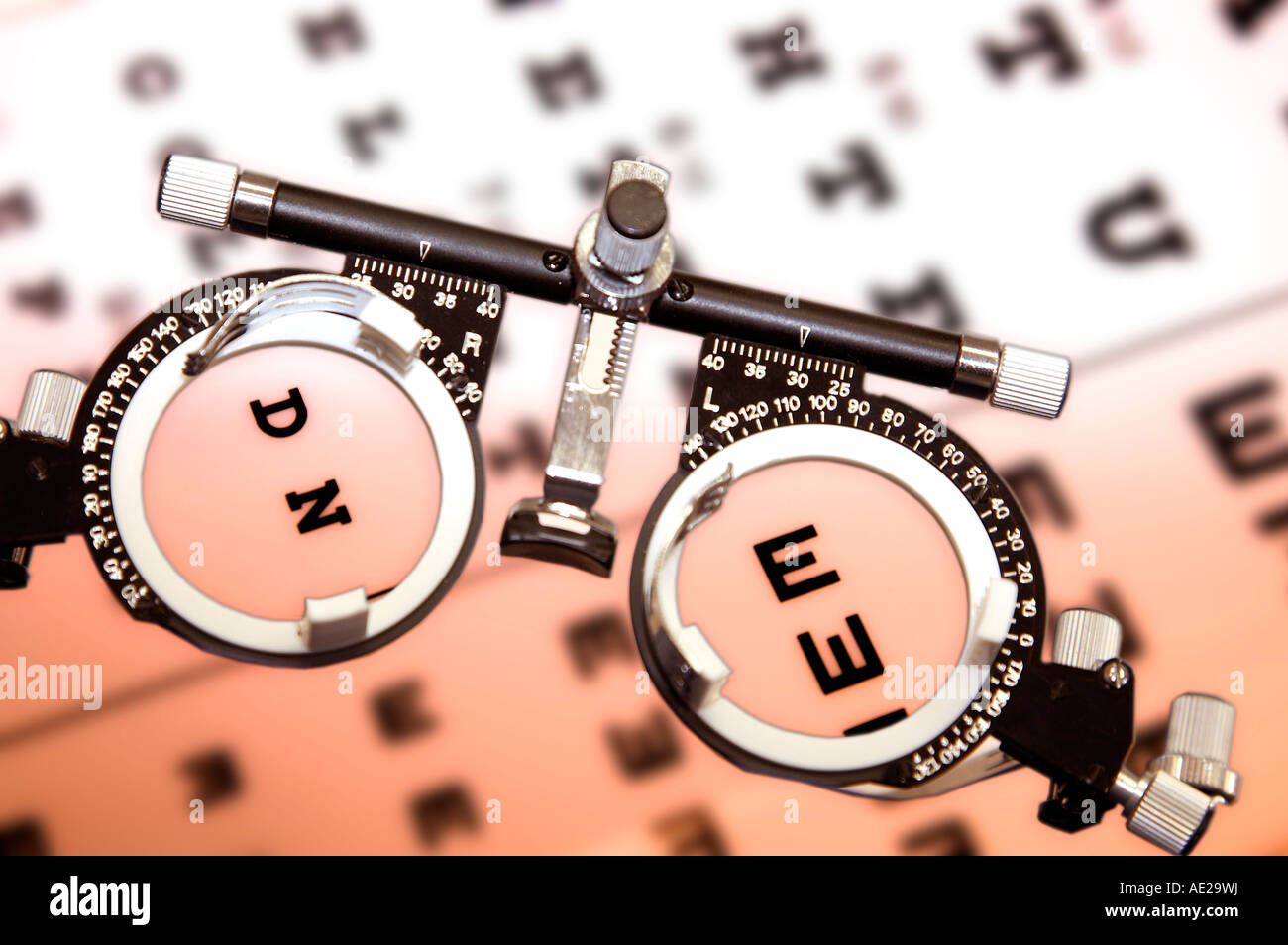 Chart to test sight and glasses Stock Photo - Alamy