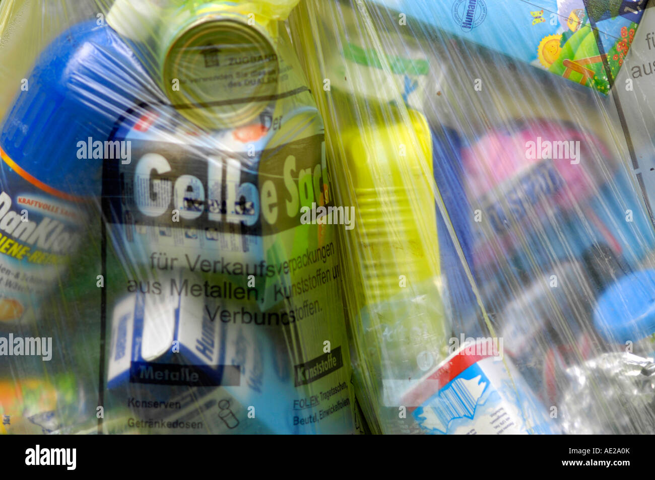 rubbish yellow bags recycling environment waste refuse german germany ...