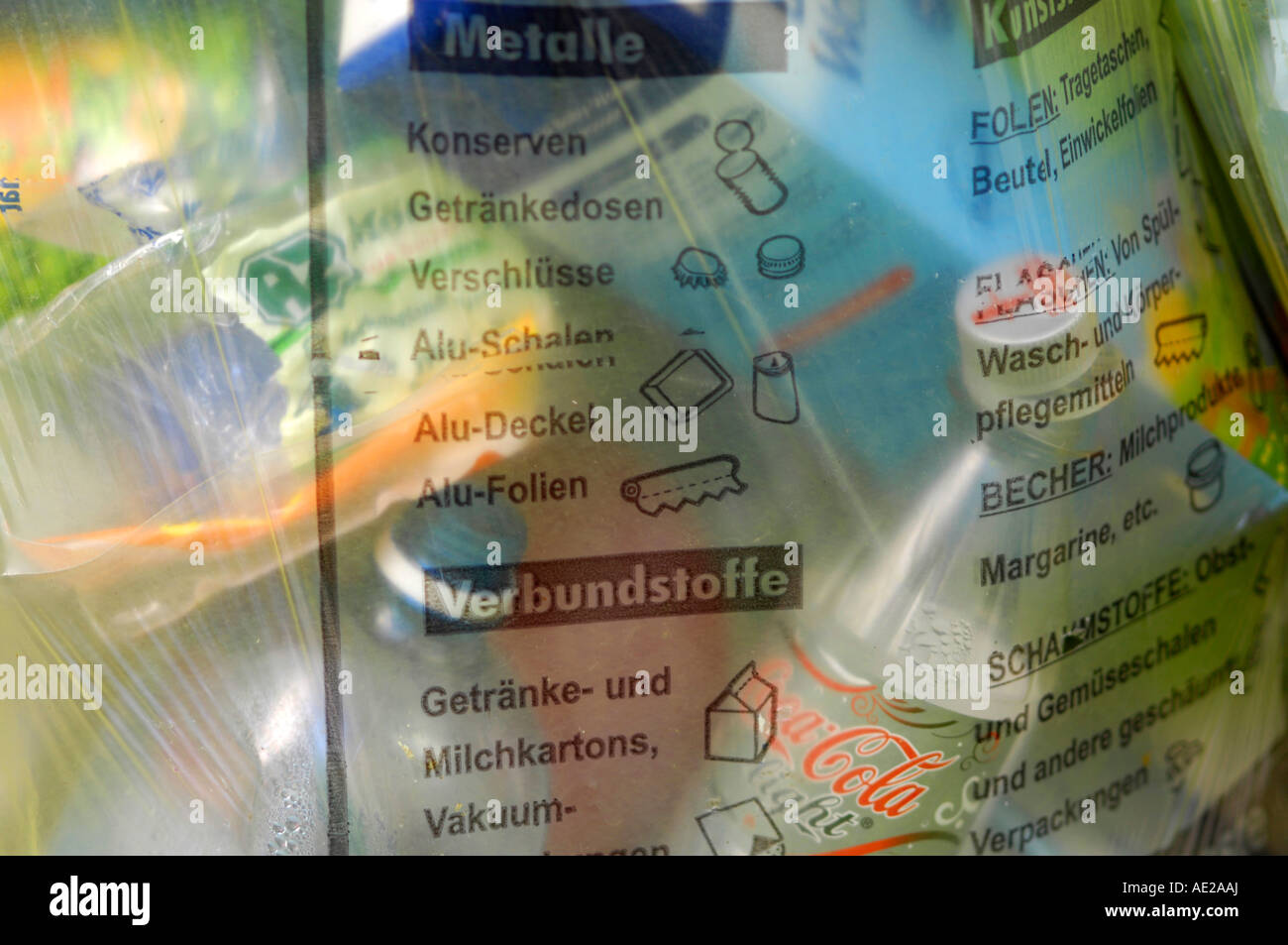 rubbish yellow bags recycling environment waste refuse german germany ...