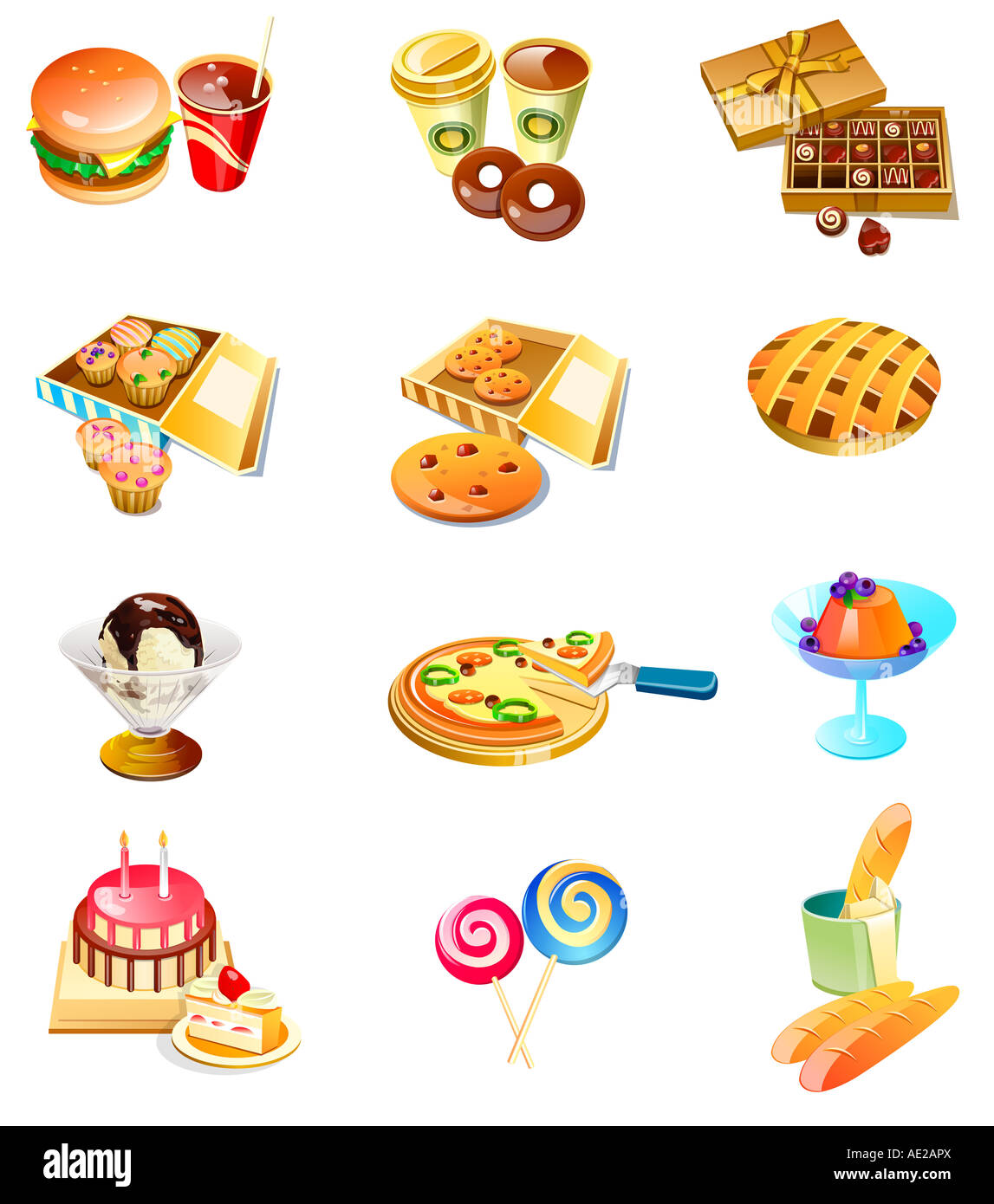 Different types of sweet foods Stock Photo - Alamy