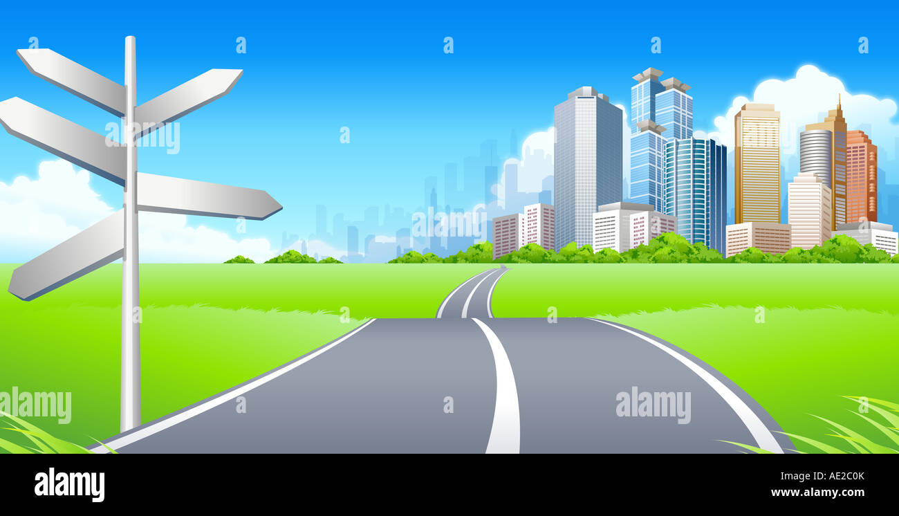 Road passing through a landscape Stock Photo - Alamy