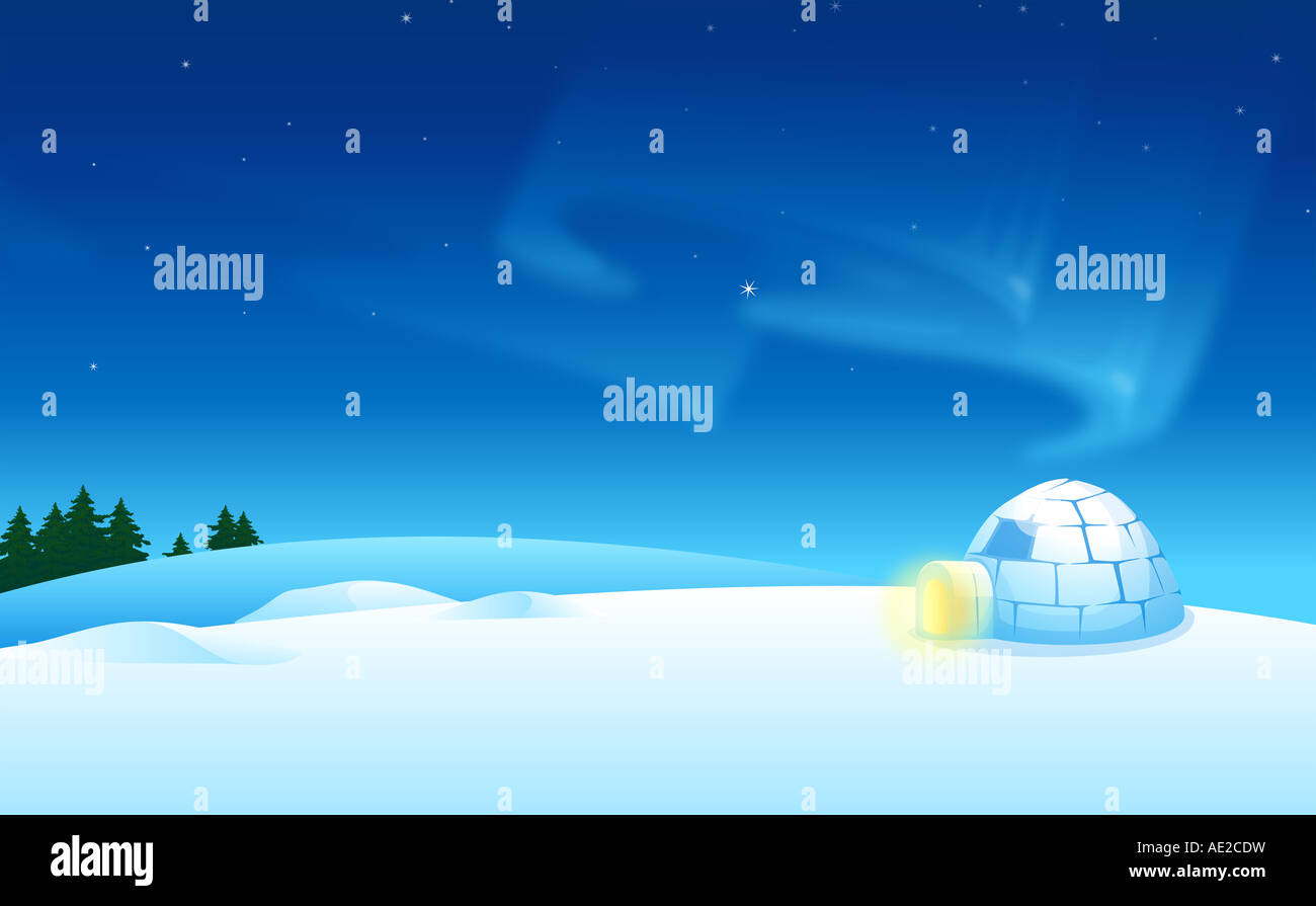 Igloo on a landscape Stock Photo - Alamy