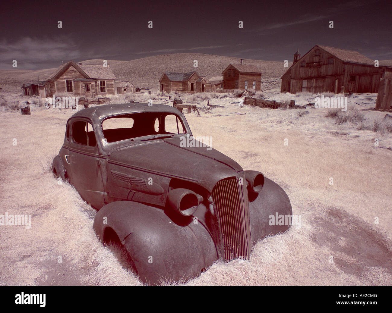Two-color, Infrared, Abandoned Car Stock Photo - Alamy