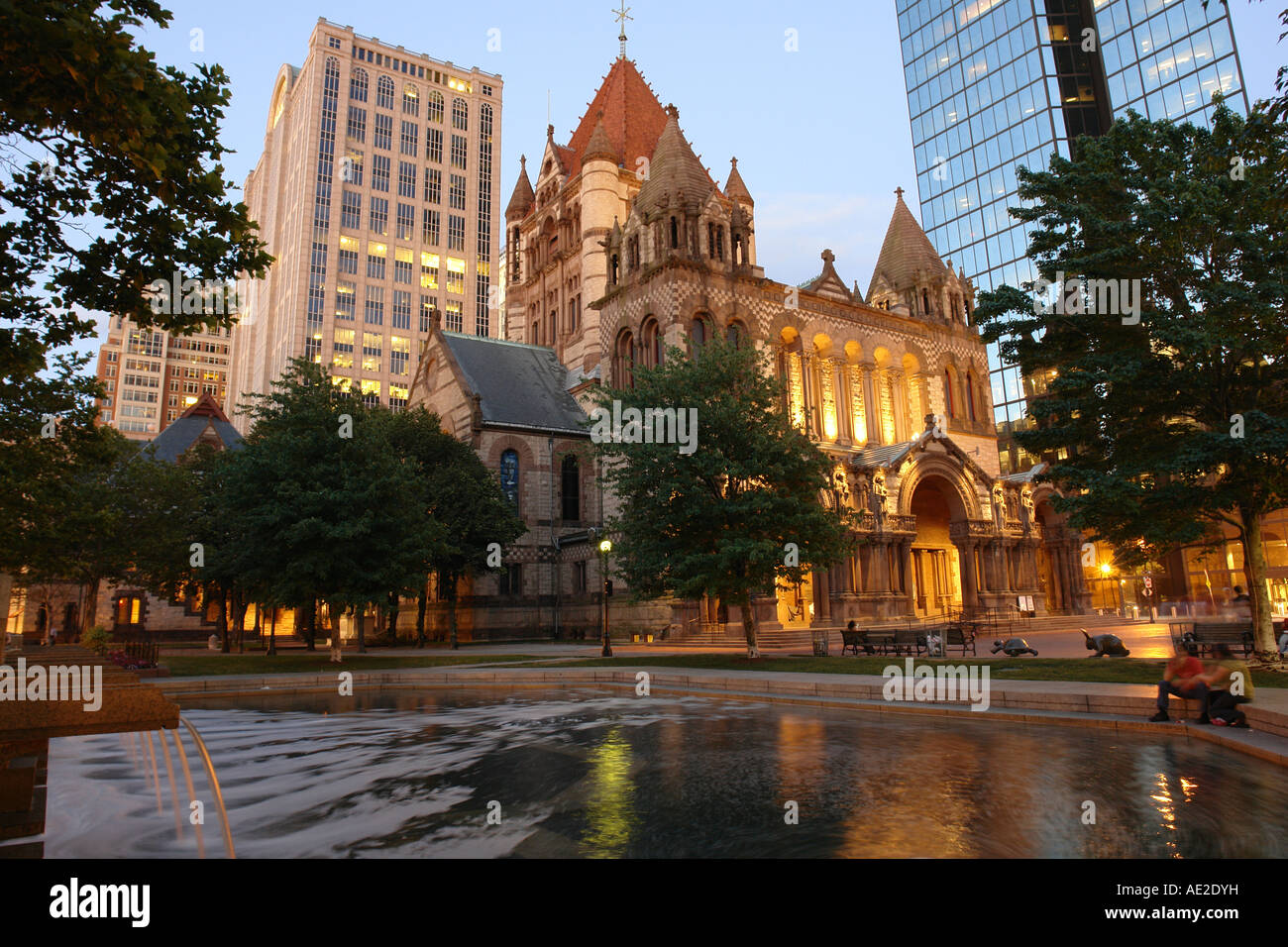 Trinity church fountain boston hi-res stock photography and images - Alamy
