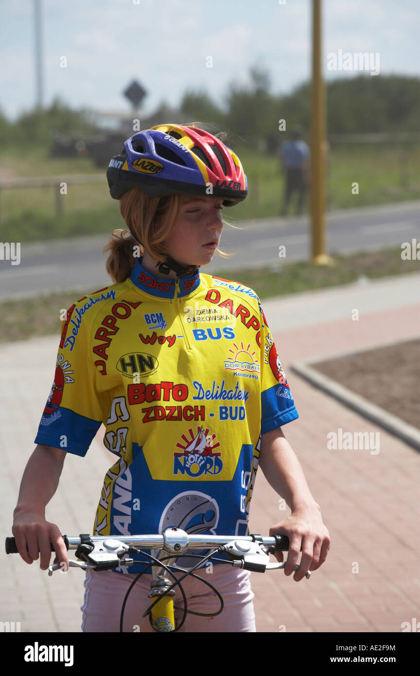 Young girl wearing sports cycling gear Stock Photo - Alamy