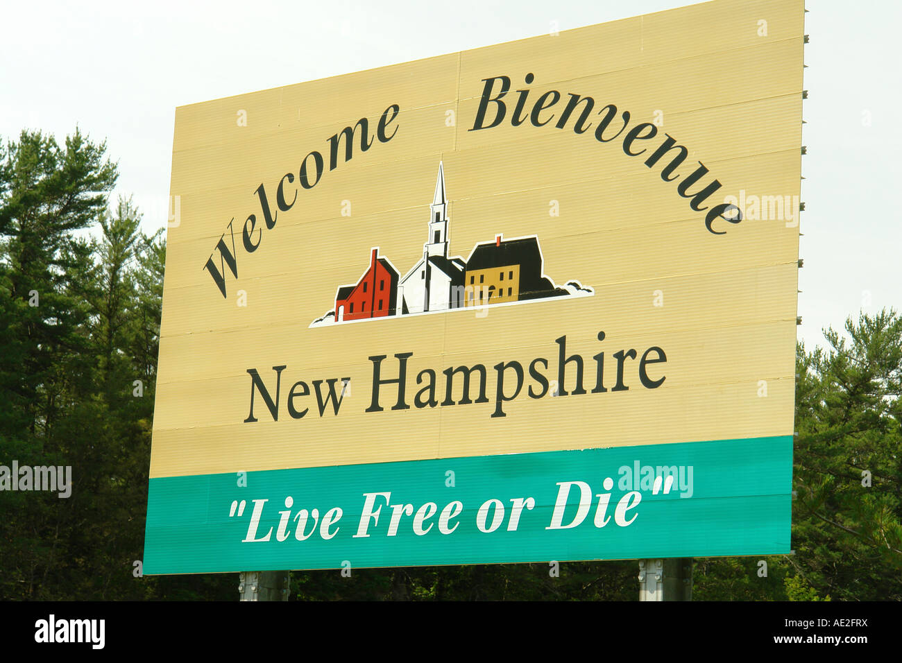 AJD59190, NH, New Hampshire, I-95 Welcome Sign, state line, border ...
