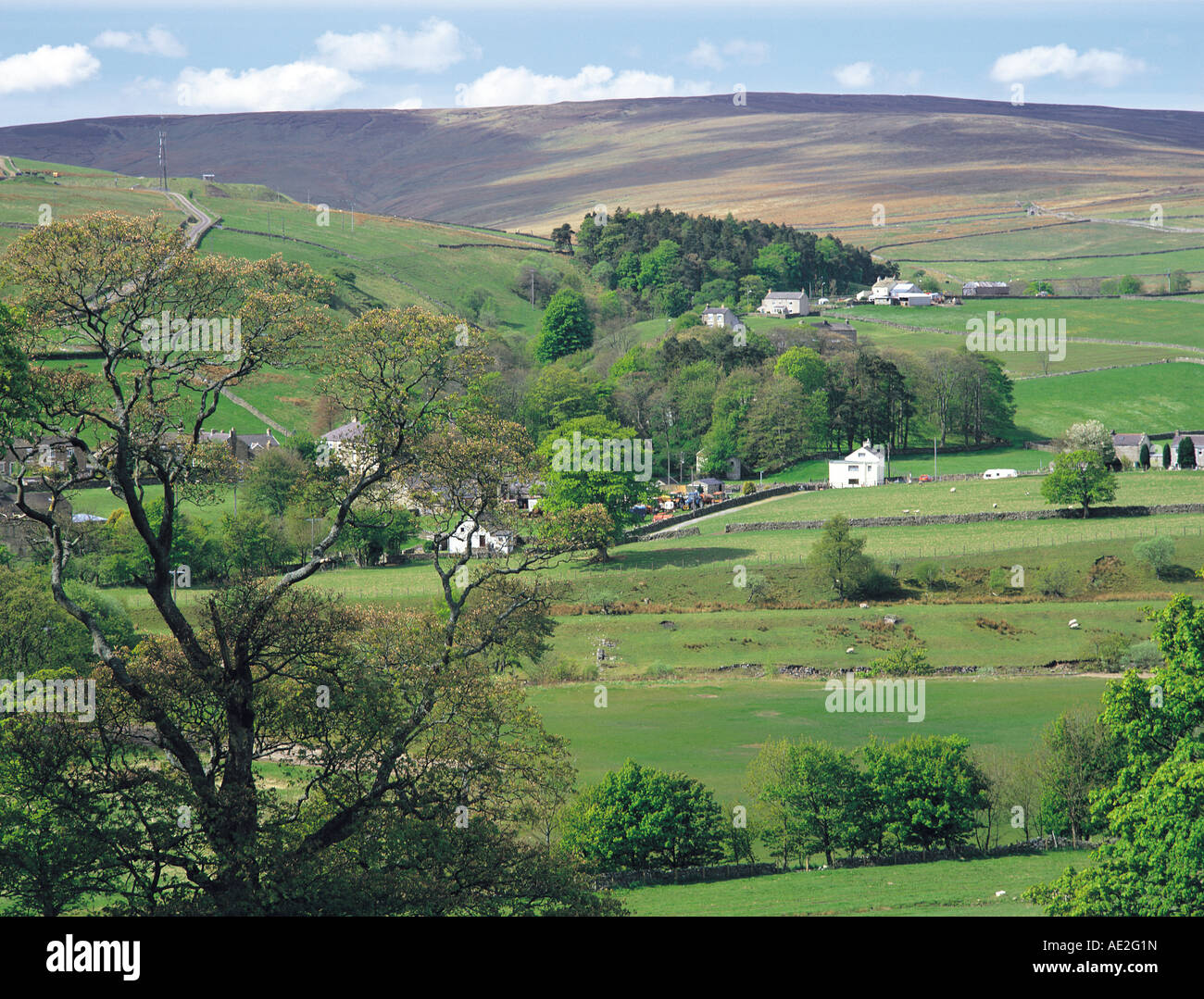 Late spring view over Weardale near Eastgate, County Durham Stock Photo ...