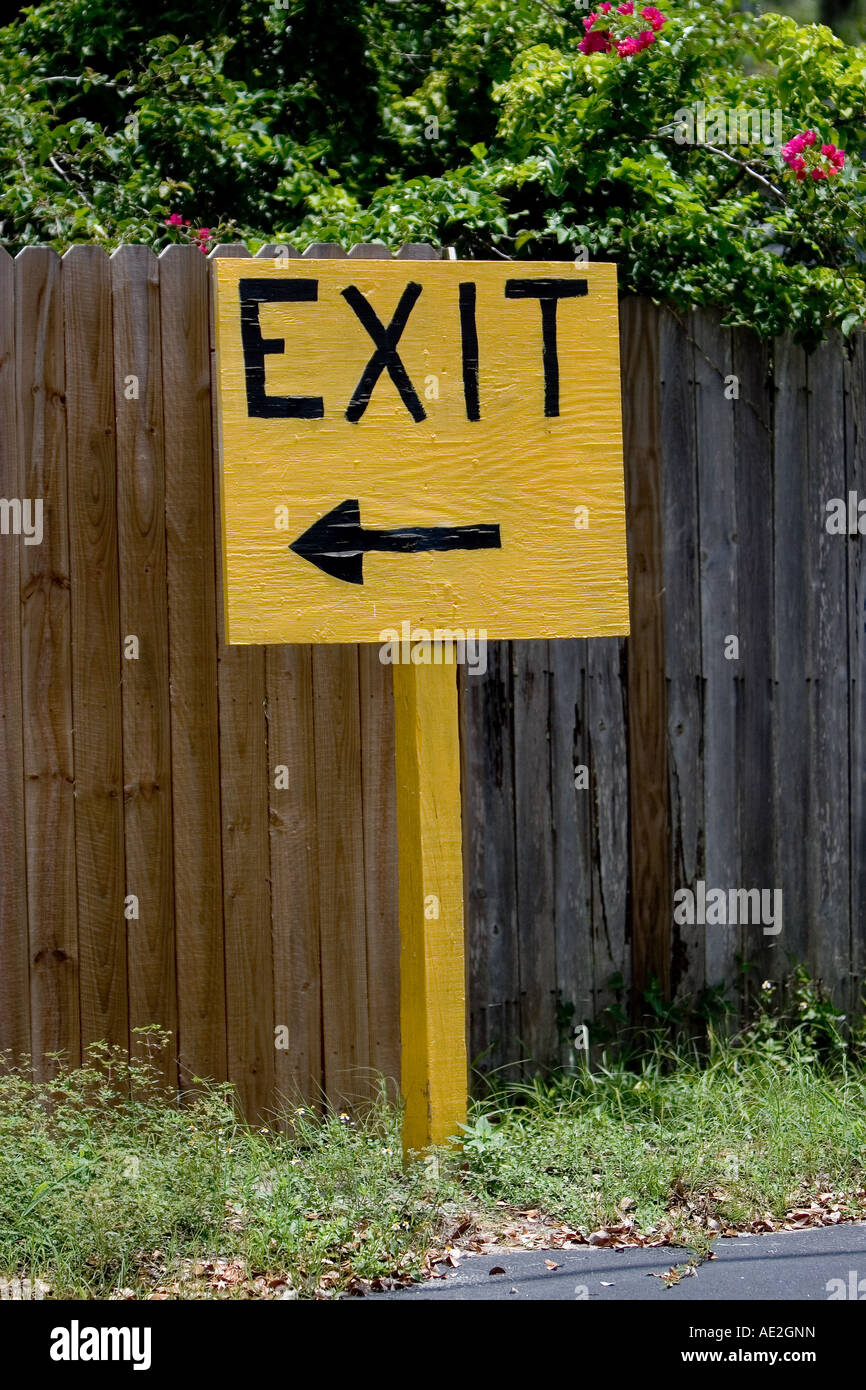 Handmade Exit Sign Stock Photo - Alamy