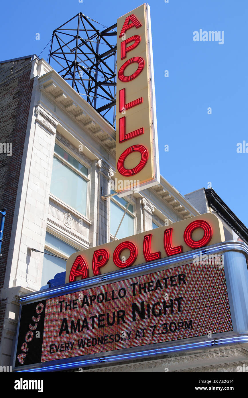 The Renovated Apollo Theater with Amateur Night on Marquee 125th Street ...