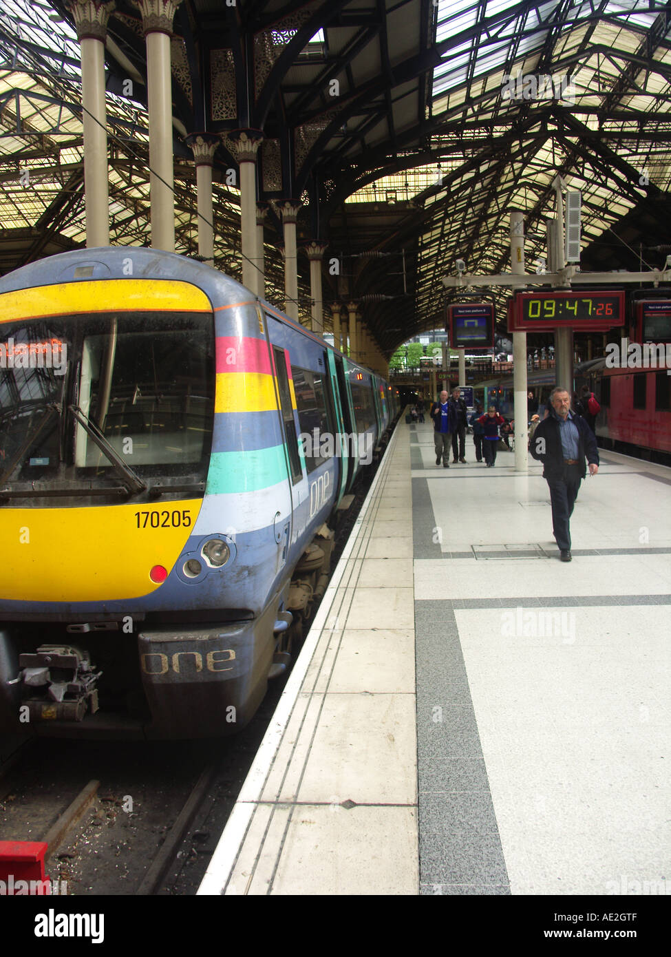 Platform train Liverpool Street railway station London England Stock ...