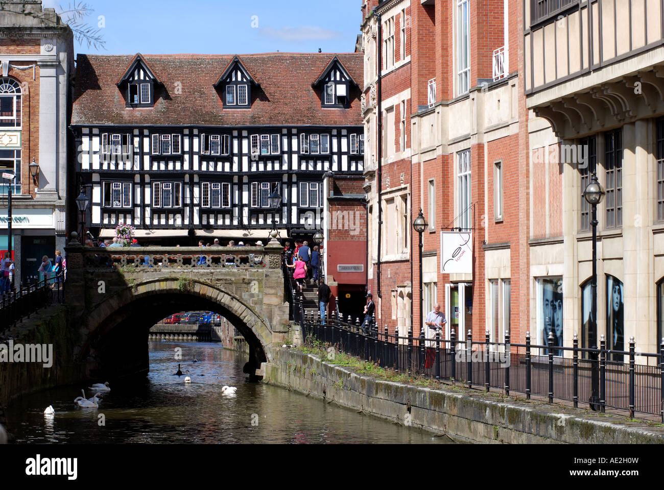 High Bridge and River Witham, Lincoln, Lincolnshire, England, UK Stock ...