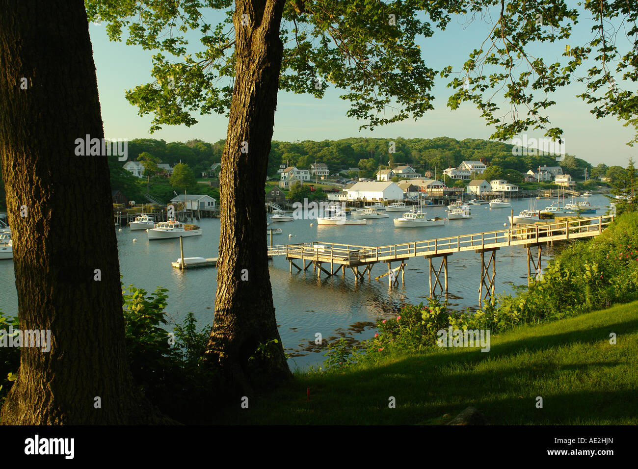 AJD59326, New Harbor, ME, Maine, Pemaquid, fishing harbor Stock Photo ...