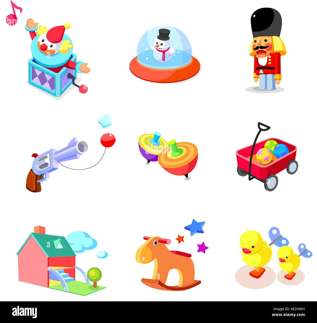 Close-up of different toys Stock Photo - Alamy