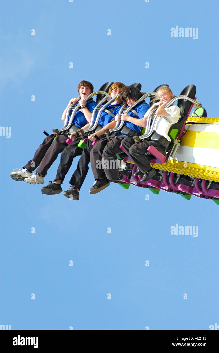People on local carnival rides for fun during summer vacations at ...