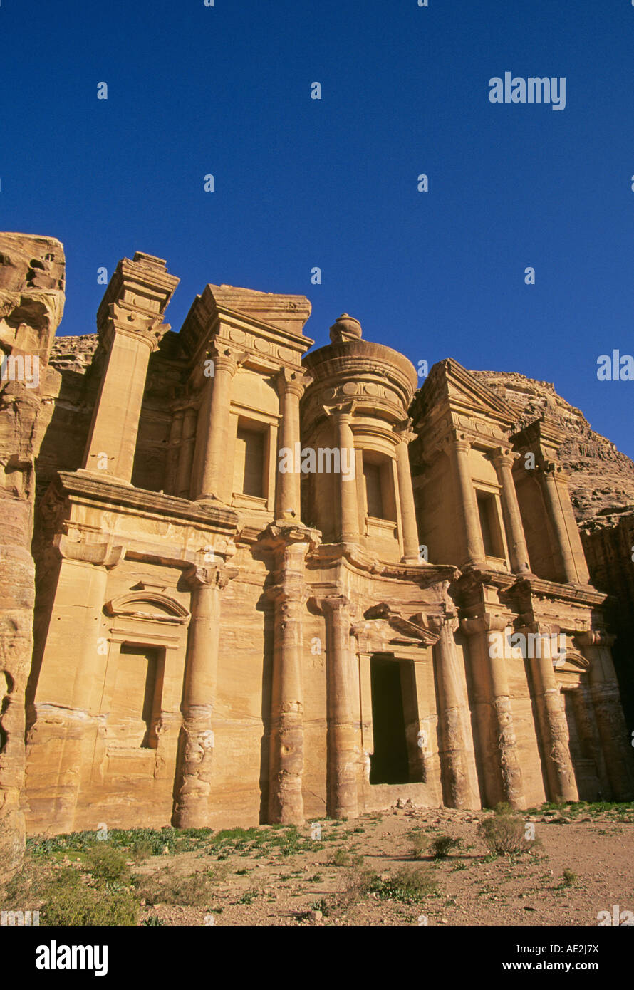 A hiker approaches the largest stone structure in the ancient Nabatean ...