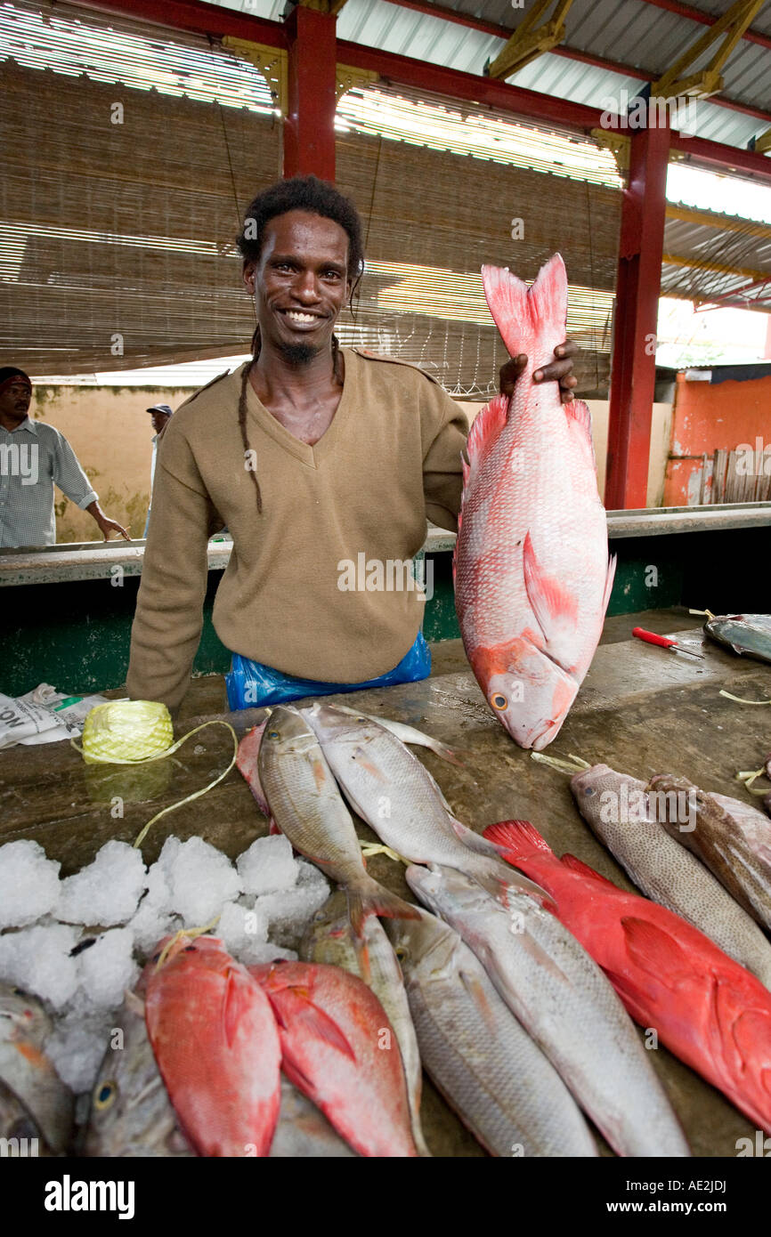 The colorful Victoria Market Mahe Island Seychelles Stock Photo - Alamy