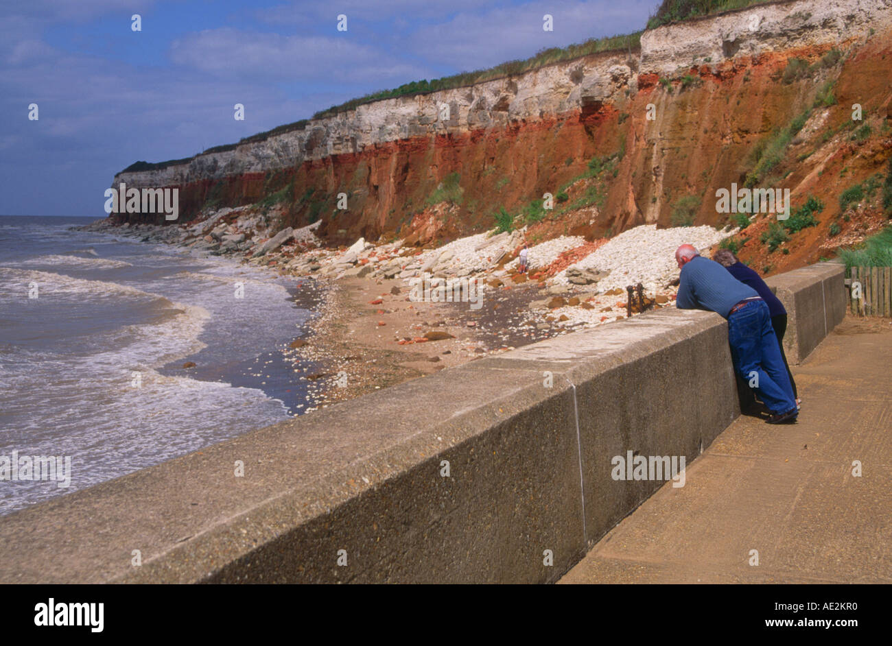 Cliffs of striped sedimentary rock at Hunstanton Norfolk England Stock ...