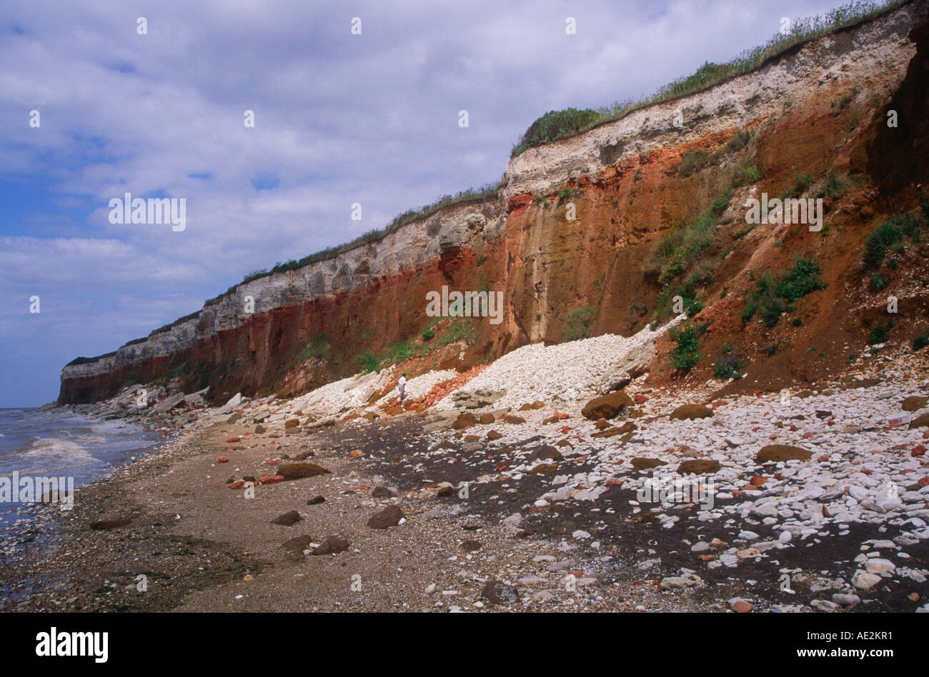 Cliffs of striped sedimentary rock at Hunstanton Norfolk England Stock ...