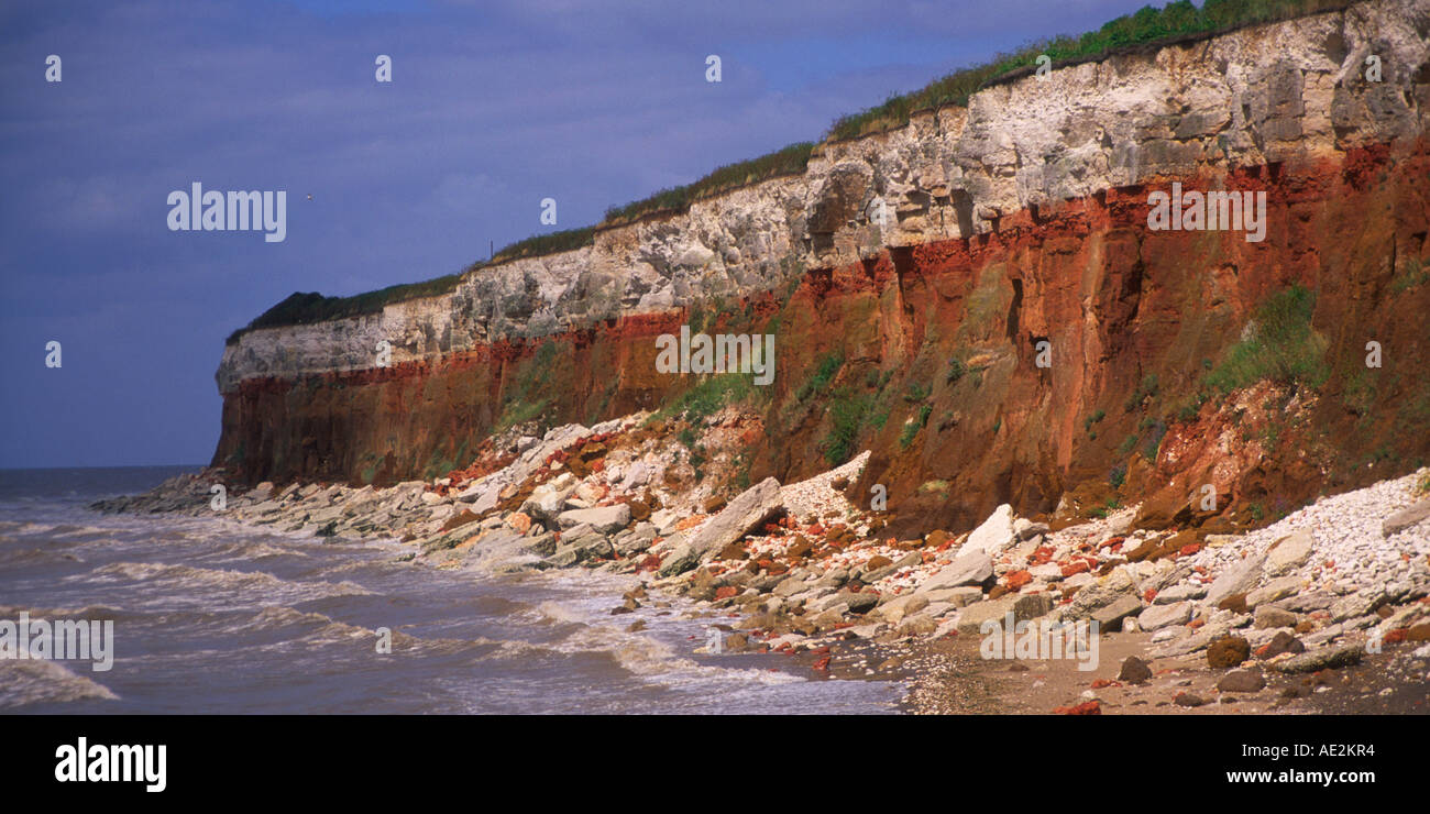 Cliffs of striped sedimentary rock at Hunstanton Norfolk England Stock ...