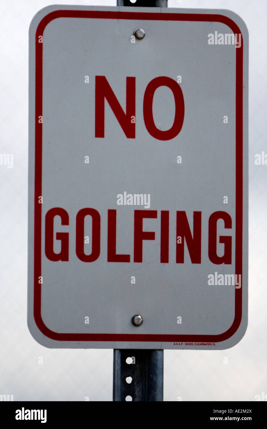 No Golfing Sign in Place at a Sports Complex Field for Other Sports ...