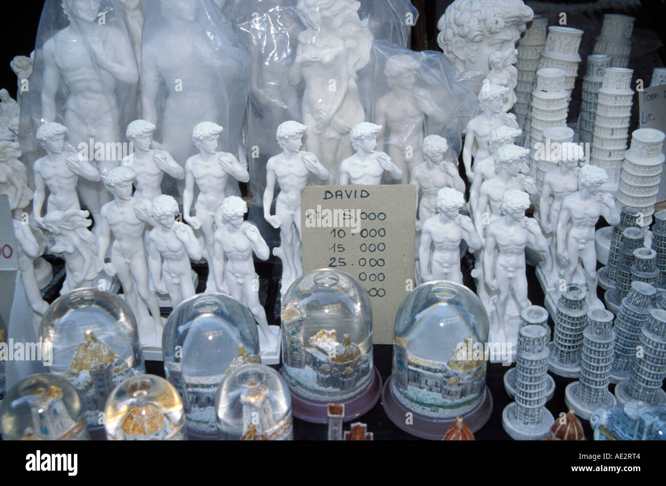 Italy Tuscany Florence Souvenir statues of Michaelangelo David for sale ...